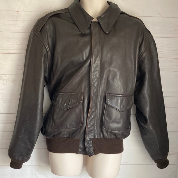 Avirex | Jackets & Coats | Avirex Size 42 Type A2 Brown Leather Aviator ...